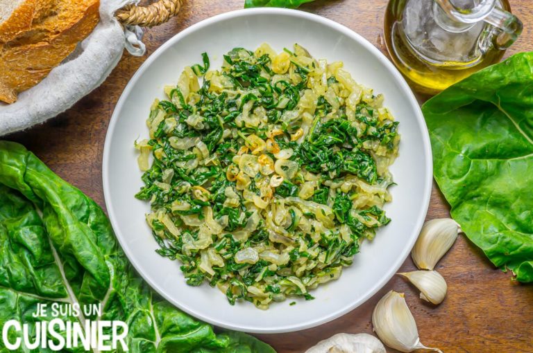 Recette de poêlée de blettes à l'ail. Cuisine simple et délicieuse