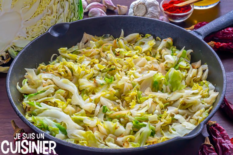 Recette du chou blanc braisé à l'ail et au paprika